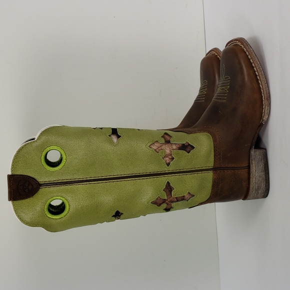 Ariat | Shoes | Ariat Kids Ranchero 014122 Lime Green Brown Camo Cross ...